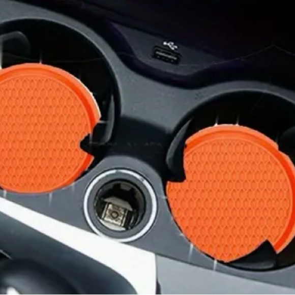 Accessories | Orange 4 Car Cup Coasters | Poshmark